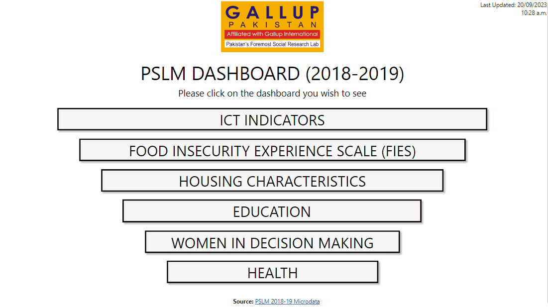 PAKISTAN SOCIAL AND LIVING STANDARDS 2018-19 DASHBOARD - Gallup ...